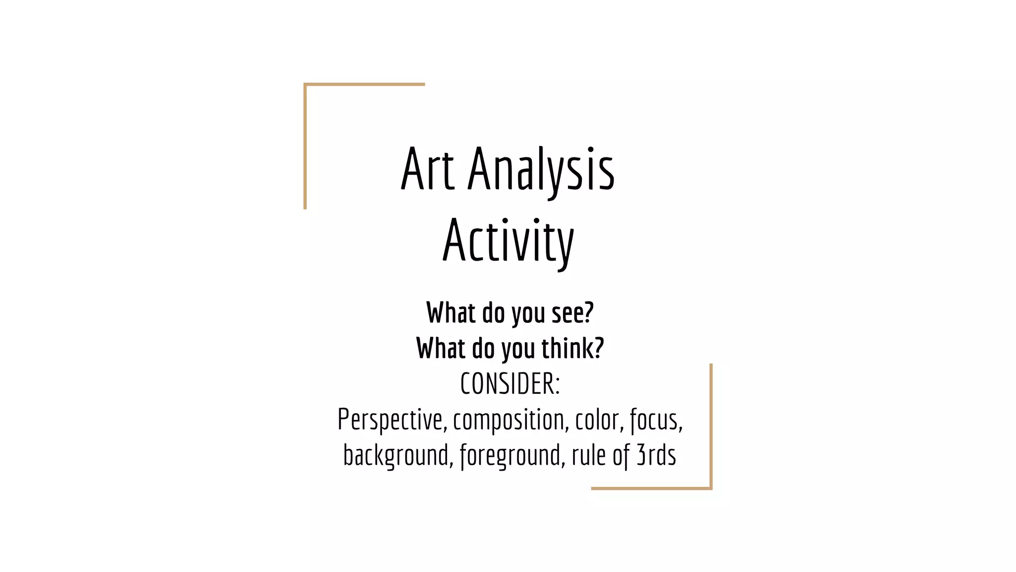 Art analysis activity | PPTX