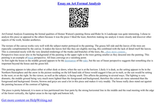 Art Analysis Form | PDF