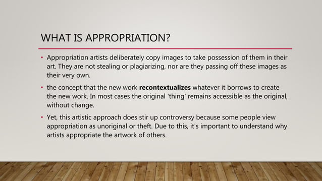 Art and Appropriation | PPTX | Modern Art | Fine Art
