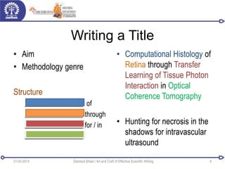 Art and craft of effective scientific writing | PPTX