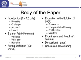 Art and craft of effective scientific writing | PPTX