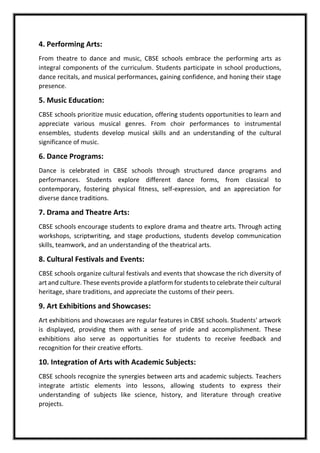 Art and Culture in CBSE Schools Nurturing Creative Minds | PDF