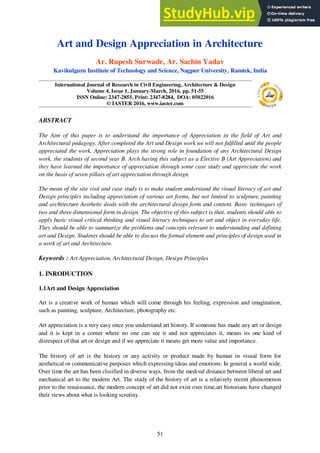 Art And Design Appreciation In Architecture | PDF