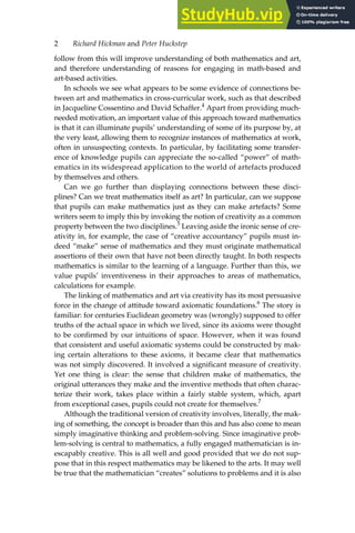 Art And Mathematics In Education | PDF