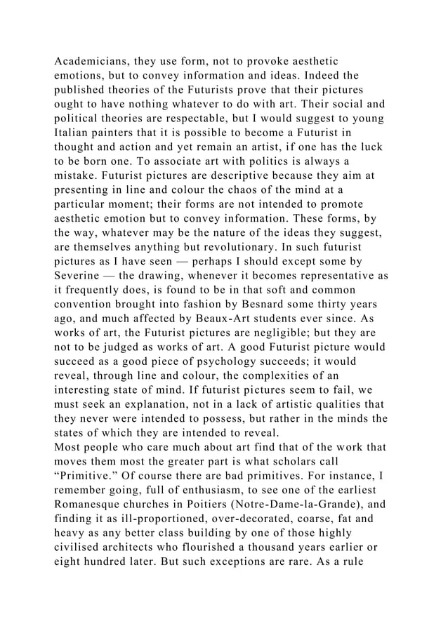 Art and Significant FormFrom Art, 1913. Clive Bell.docx