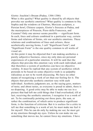 Art and Significant FormFrom Art, 1913. Clive Bell.docx