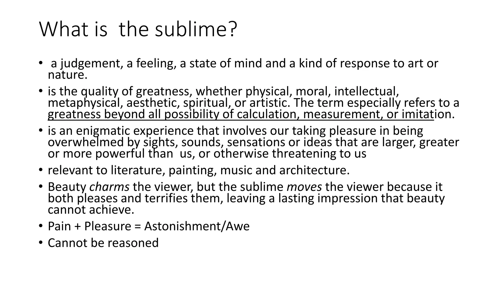 Visual Art and the Sublime | PPTX