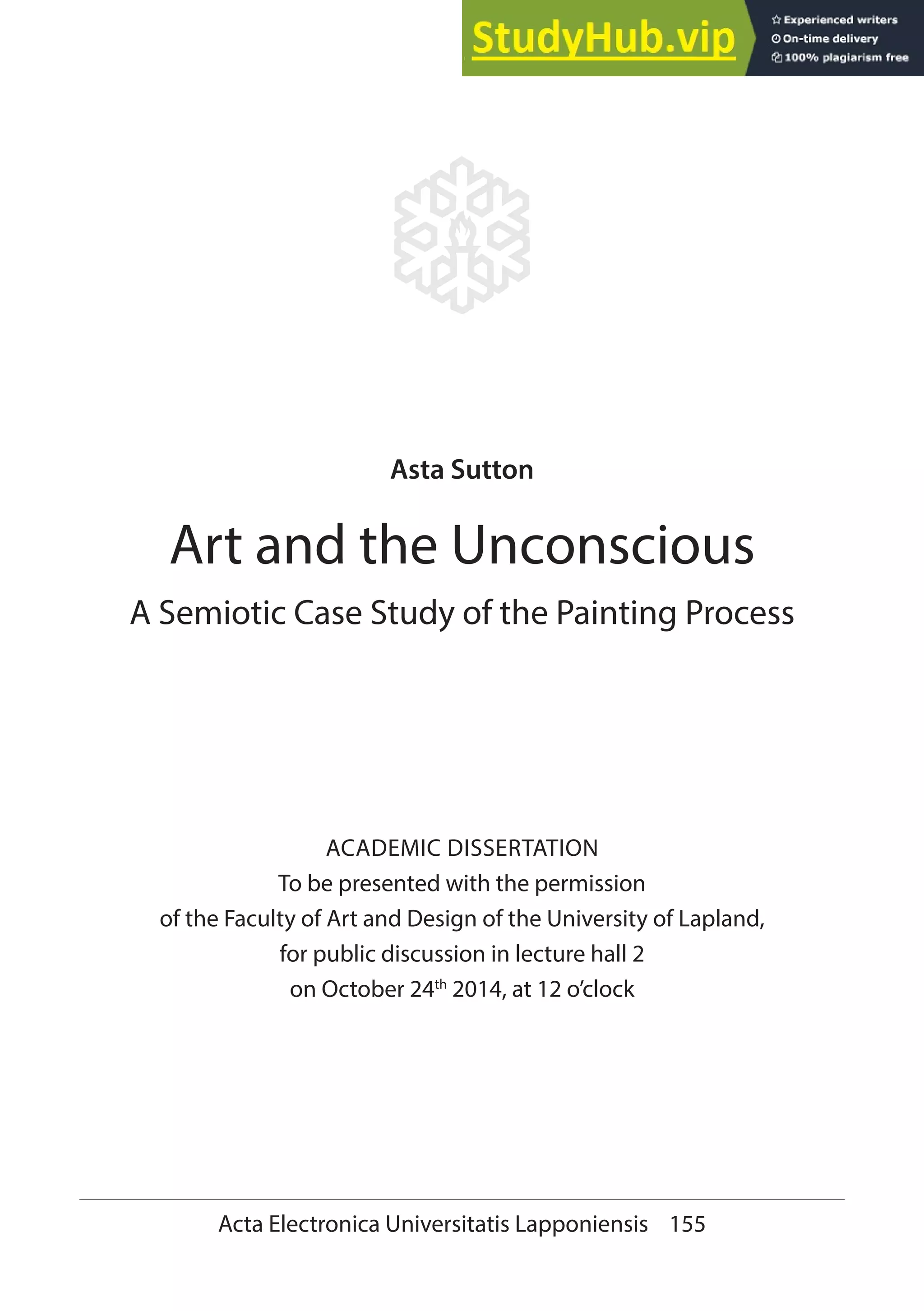 Art And The Unconscious A Semiotic Case Study Of The Painting Process ...