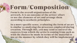 Art Appreciation- Chapter 3Work of Art Its Subject, Form and Content ...