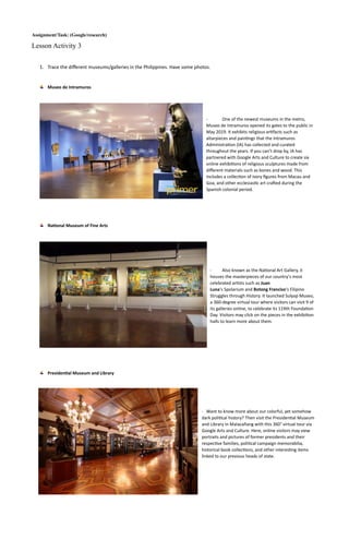 Art Appreciation - Lesson 4 Activity Google Research .docx