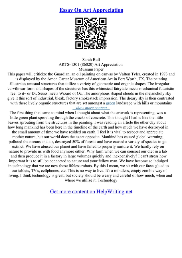 Art Appreciation Essays | PDF | Christianity | Religion & Spirituality