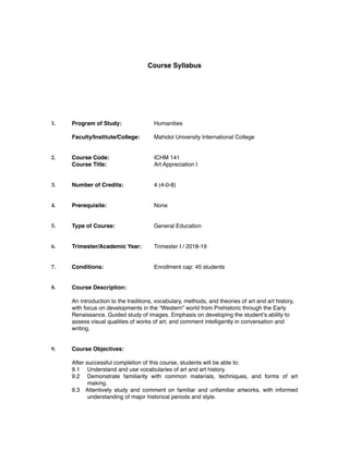 Course Outline | PDF