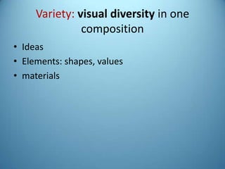 Art Appreciation, Principles of Art: Unity, Variety, Balance, Scale ...