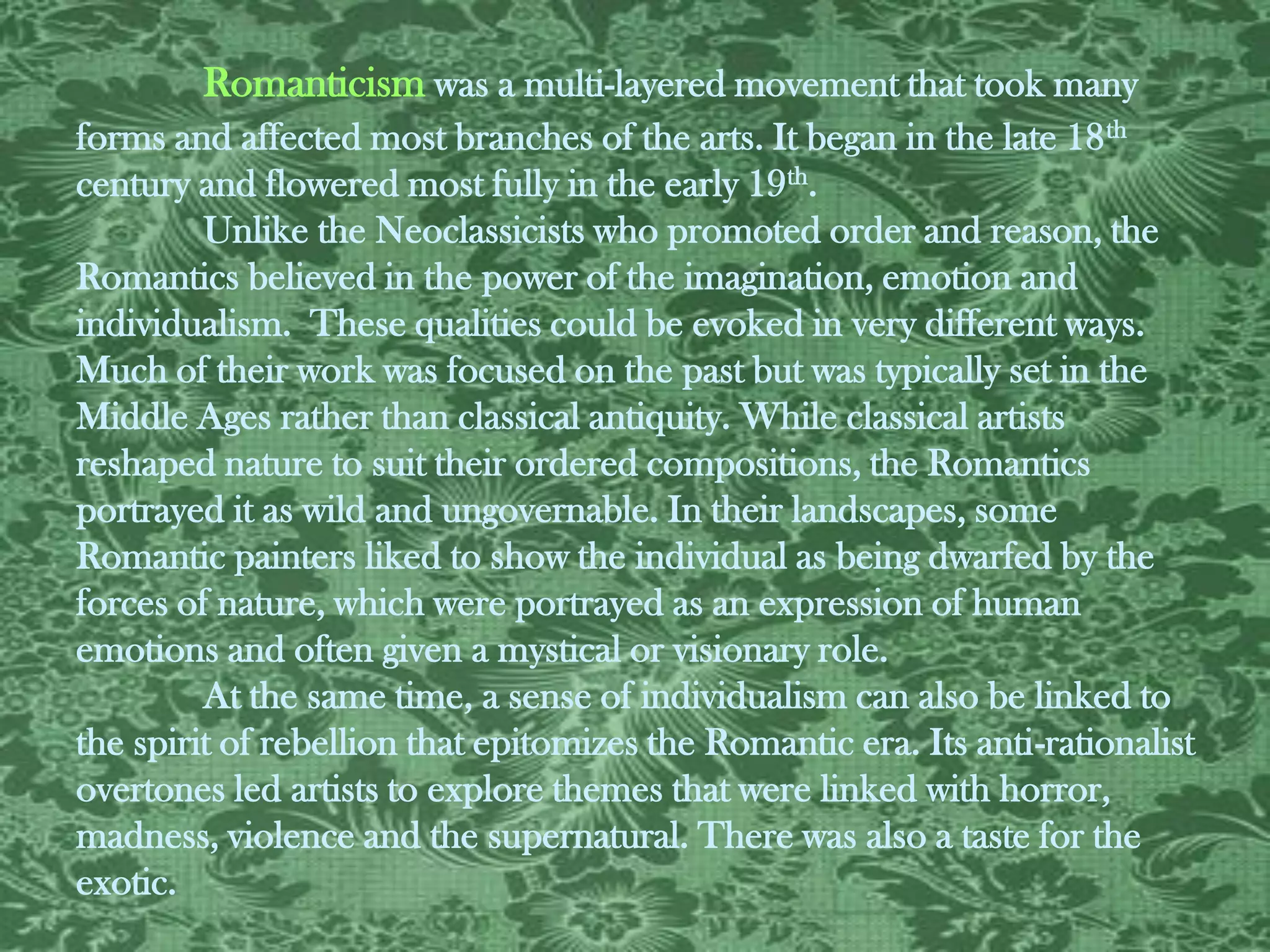 Art Appreciation Topic VII: Romanticism | PDF