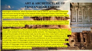 ART & ARCHITECTURE OF VIJAYANAGAR EMMPIRE (Chhavi Priya).pptx