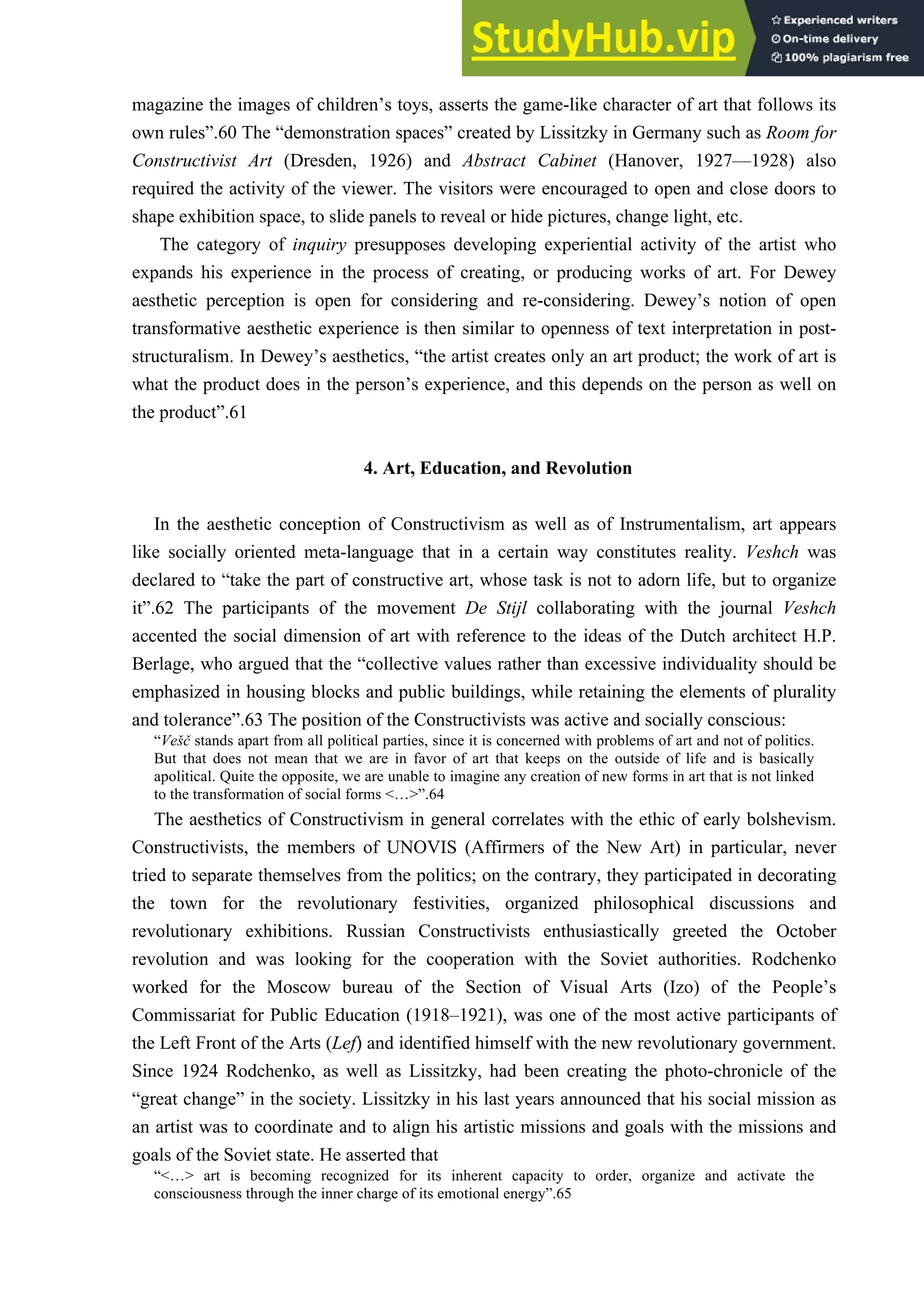 Art As Education Constructivism And Instrumentalism | PDF