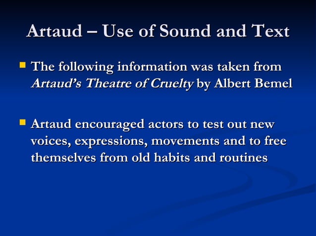 Artaud sound | PPT
