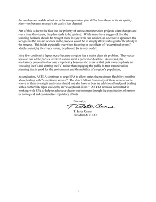 ARTBA Comments on EPA “Exceptional Events” Rule | PDF | Travel ...