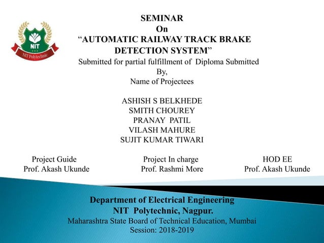 Automatic Railway Track Brake Detection System | PPTX