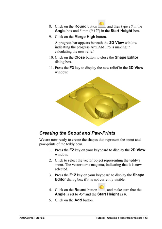 Artcam Pro Tutorial | PDF