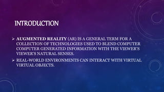 Augmented reality power point presentation/technical seminar | PPTX