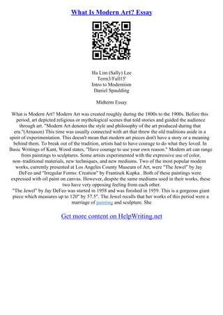 Art College Essay | PDF