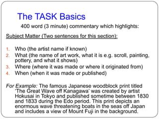 Art commentary assignment - Year 8 Integrated Studies! | PPTX