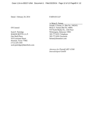 Artcom original complaint | PDF