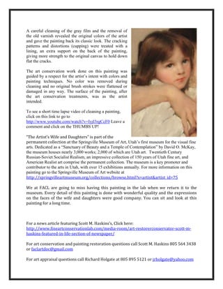 Art Conservation – Restoration Treatments | DOCX