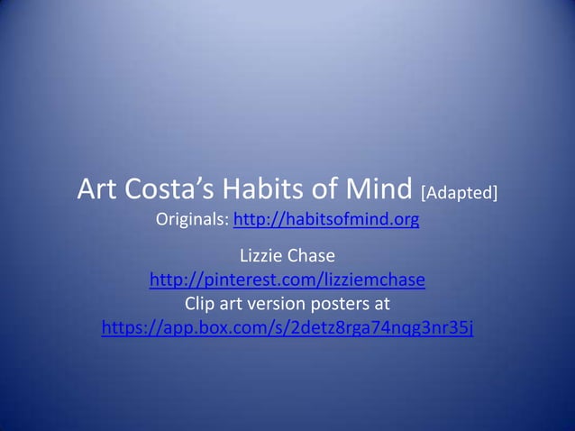 Art Costa’s Habits of Mind | PPTX | Education