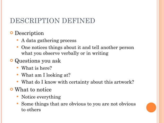Describing Artwork | PPT