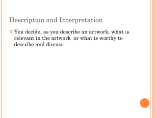 Describing Artwork | PPT