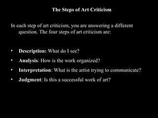 Art Criticism 2 Ppt | PPTX