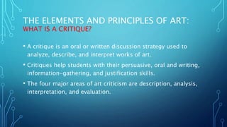 Amanda Wardlow-Cosey (MTE/534) Art Criticism - Elements and Principles ...