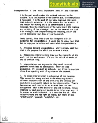 Art Criticism A Whole Language Approach To Art | PDF