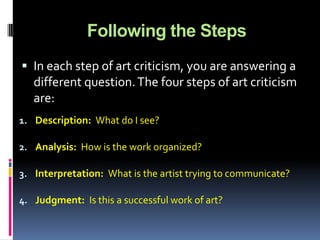 Art criticism overview | PPTX