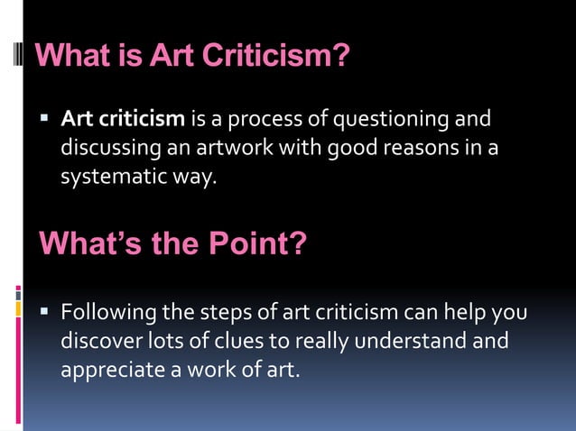 Art criticism overview | PPTX
