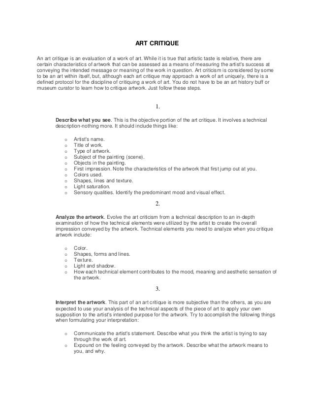 Art critique