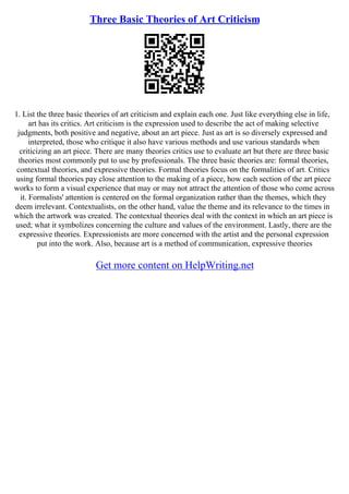 Art Critique Essay | PDF