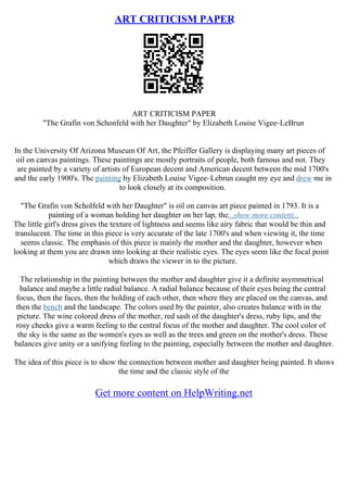 Art Critique Essay | PDF