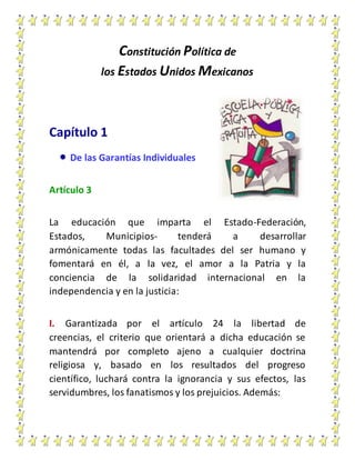 Artículo 3 de la constitución mexicana | DOCX