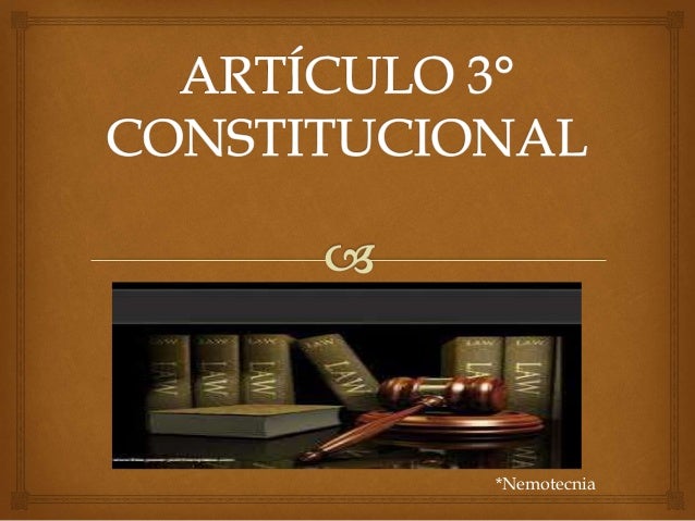 Artículo 3° constitucional