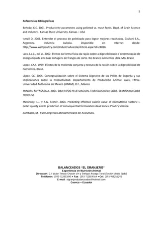Artículo alimento peletizado | PDF