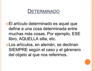 Artículo determinado e indeterminado | PPT