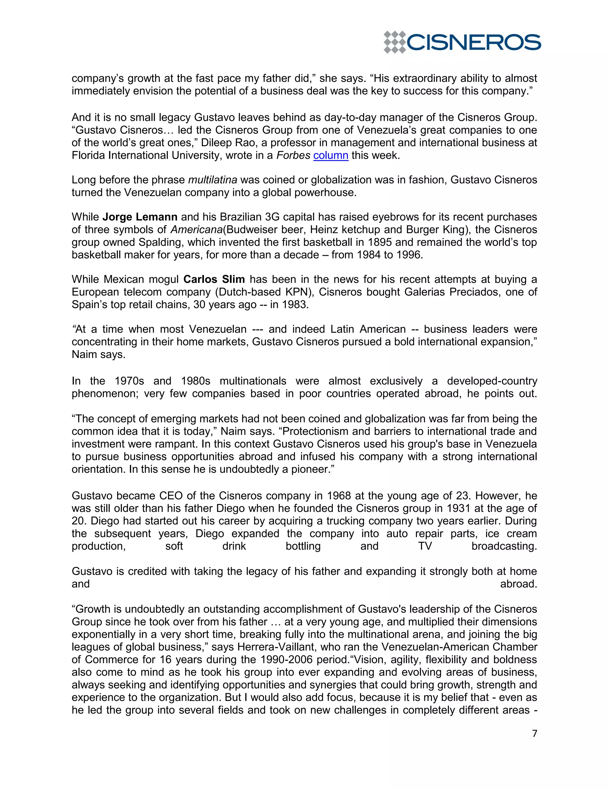 Cisneros: A change of Guard | PDF