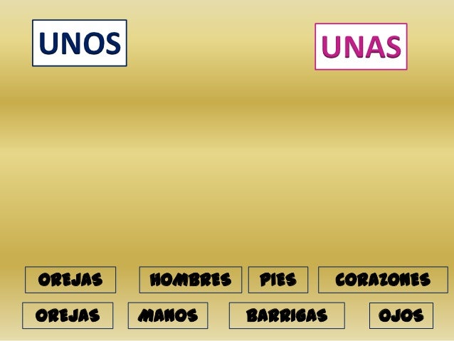 Artículos. un, una, unos, unas