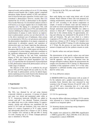Artículo ti o2 doped la, ce, pr | PDF | Chemistry | Science