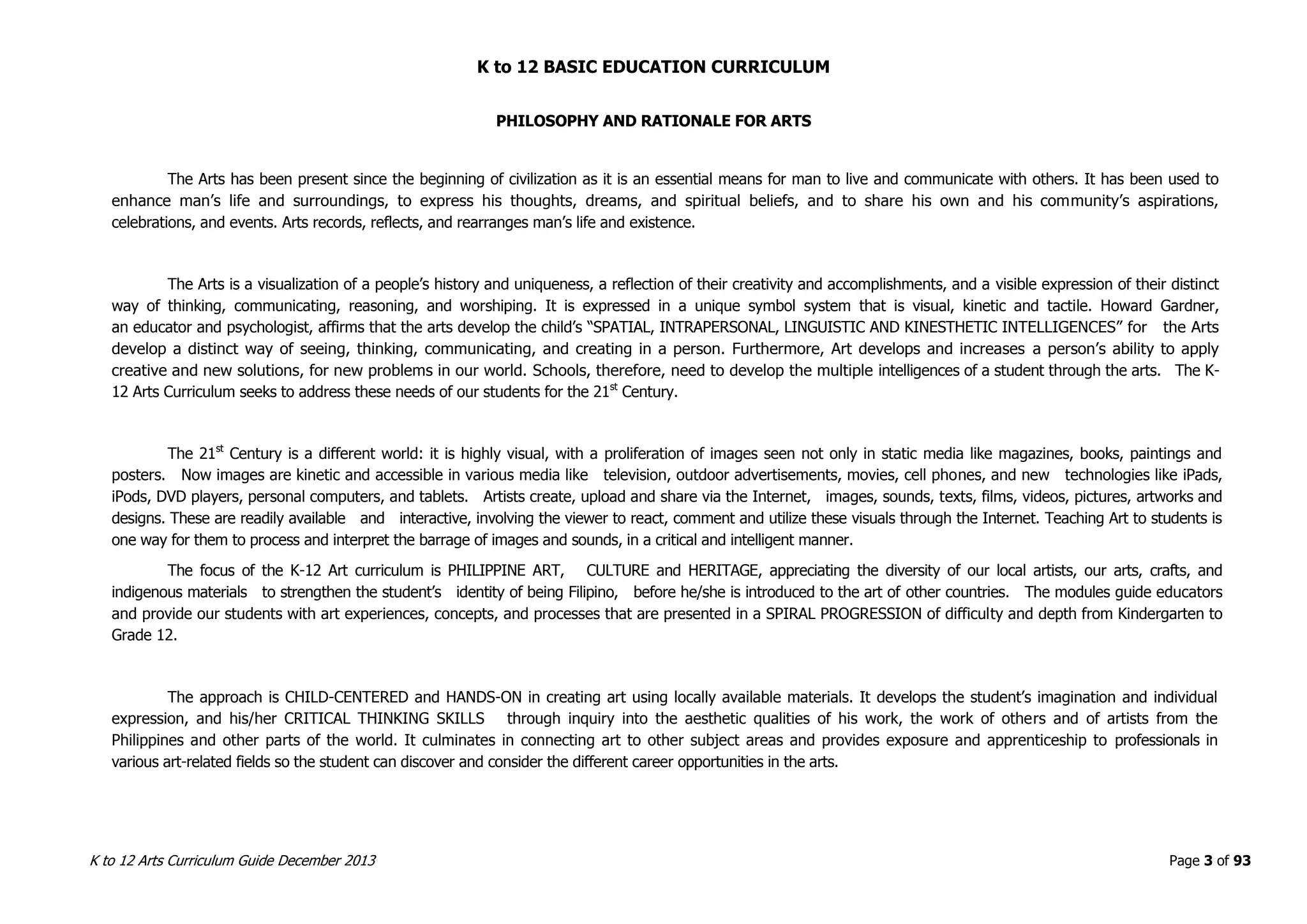 Art K to 12 Curriculum Guide | PDF