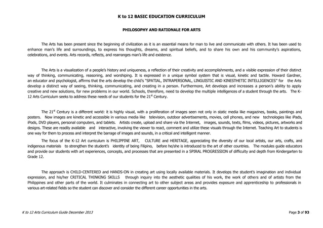 Art K to 12 Curriculum Guide | PDF
