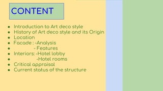 Art deco | PPTX | Hotels and Motels | Travel Type
